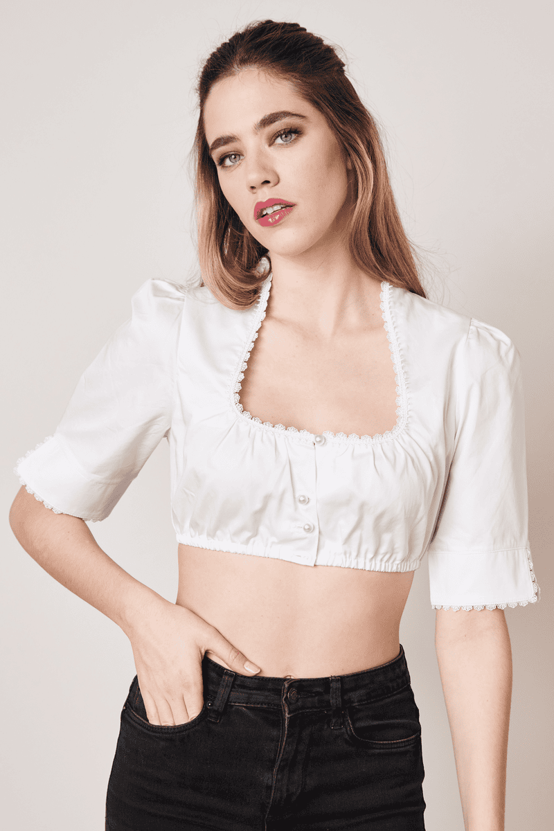 Dirndlbluse Sunia in weiß im Krüger Dirndl Online Shop