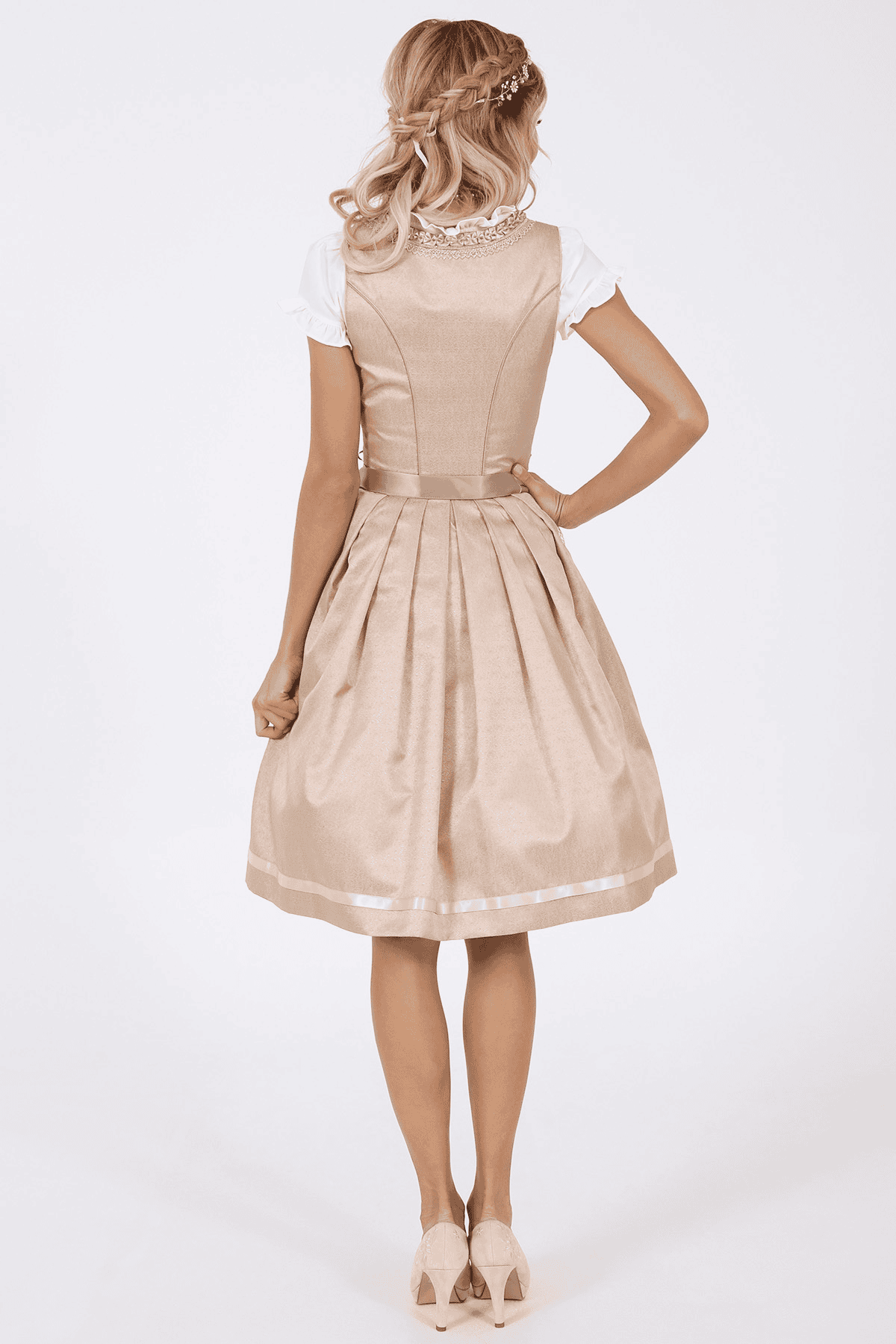 Dirndl Leticia (60cm) in beige im Krüger Dirndl Online Shop