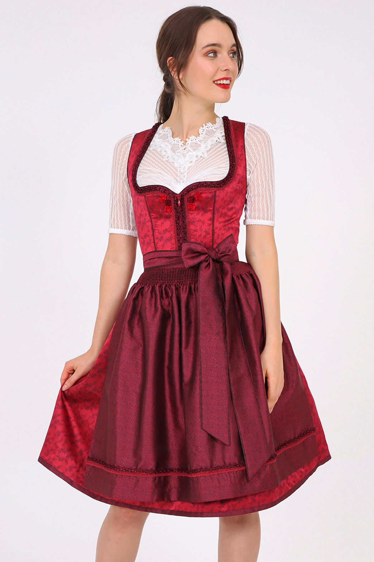 Rote Dirndl im Krüger Dirndl Online Shop