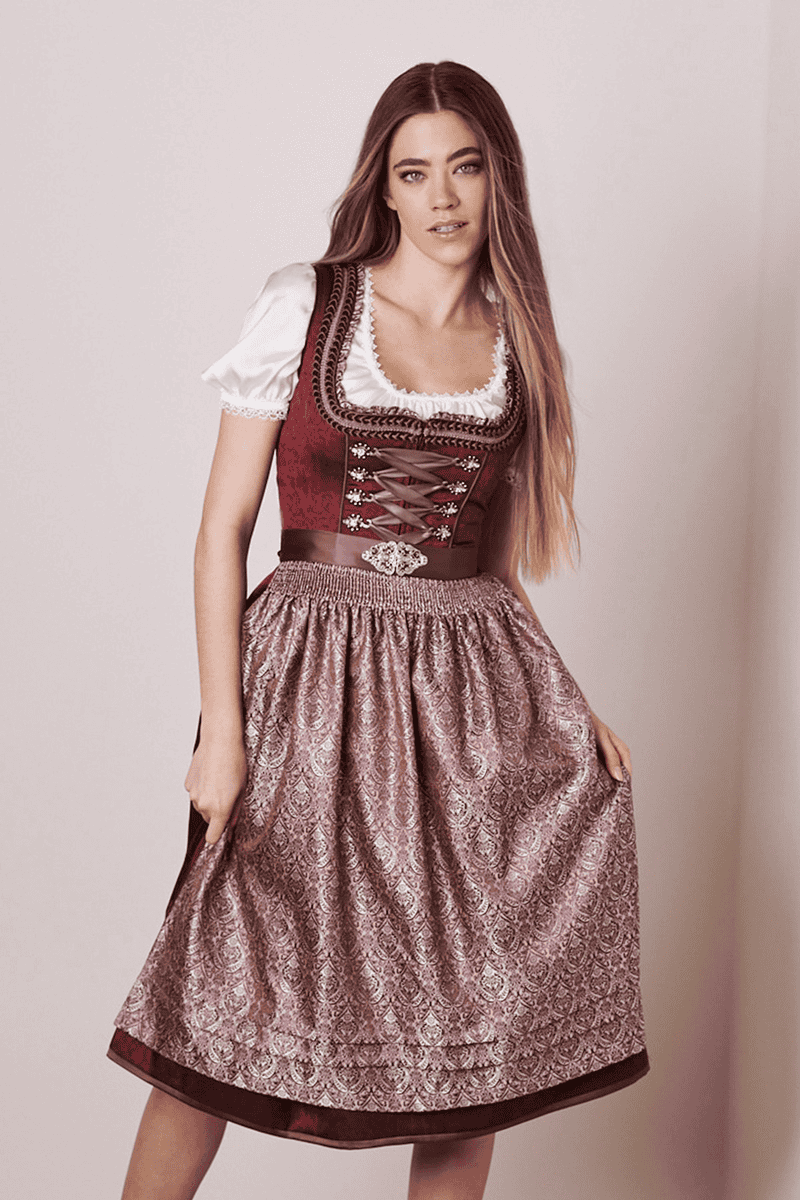 Rote Dirndl im Krüger Dirndl Online Shop