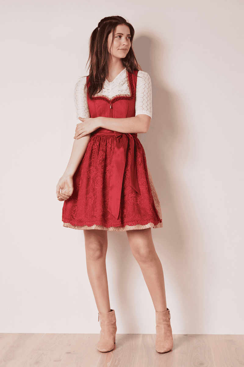 Dirndl Zora (50cm) in rot im Krüger Dirndl Online Shop